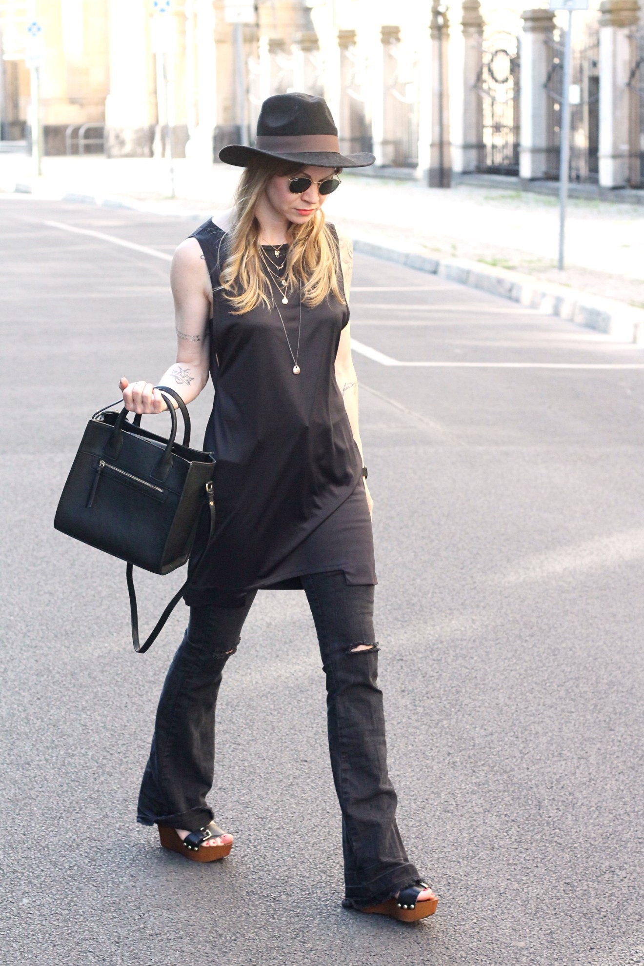 dress over jeans | floating bohemian